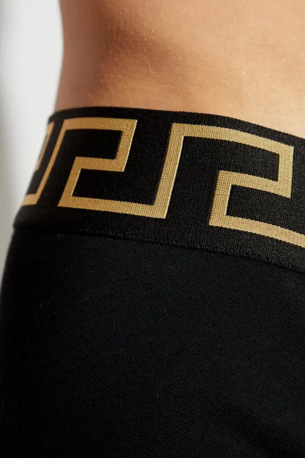 Versace Greca-border Three-pack Boxer Briefs - Black
