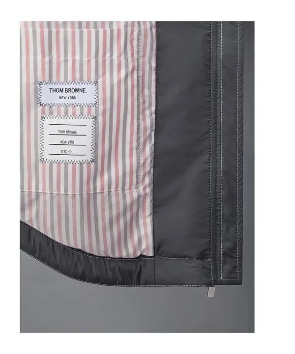Thom Browne Zip-up Hooded Jacket With Striped Detail