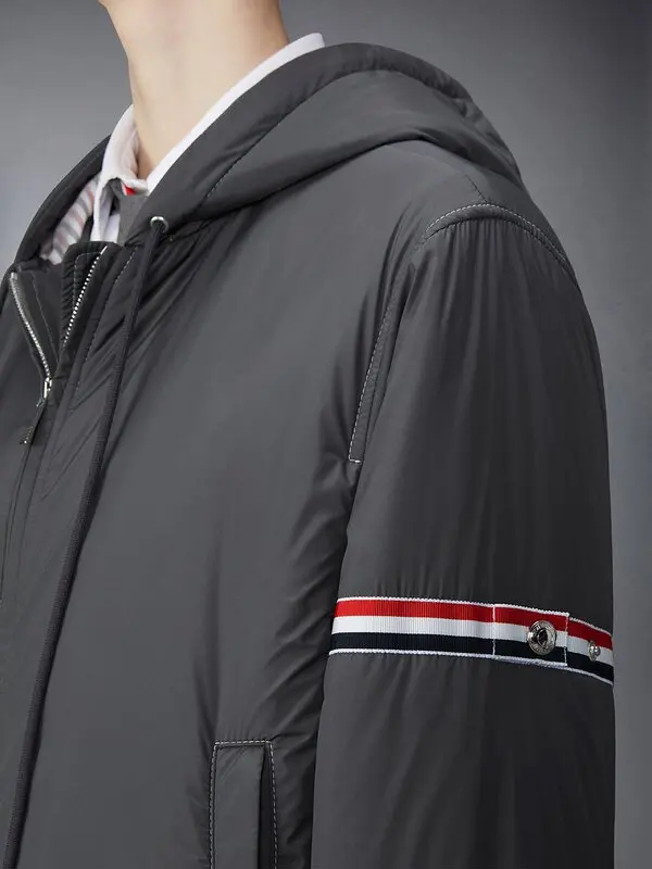 Thom Browne Zip-up Hooded Jacket With Striped Detail