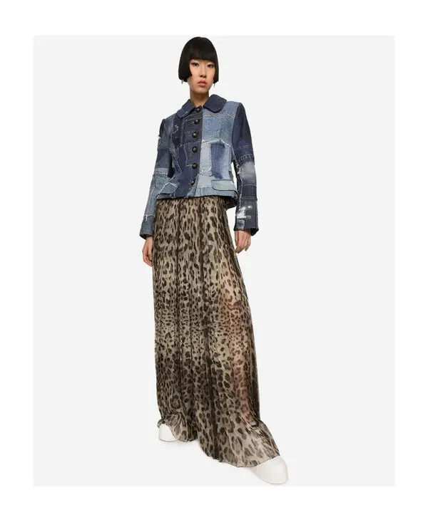 Dolce & Gabbana High-waisted Pleated Leopard Print Trousers
