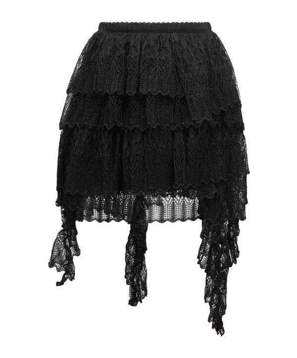 Dior Lace Ruffled Mini Skirt - Black