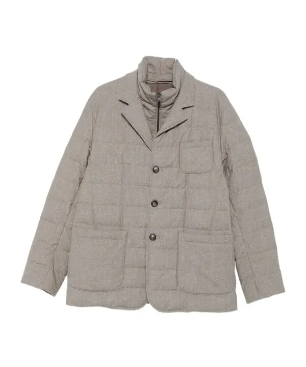 Herno Quilted Jacket With Zip-up Faux Two-piece Design - Gray