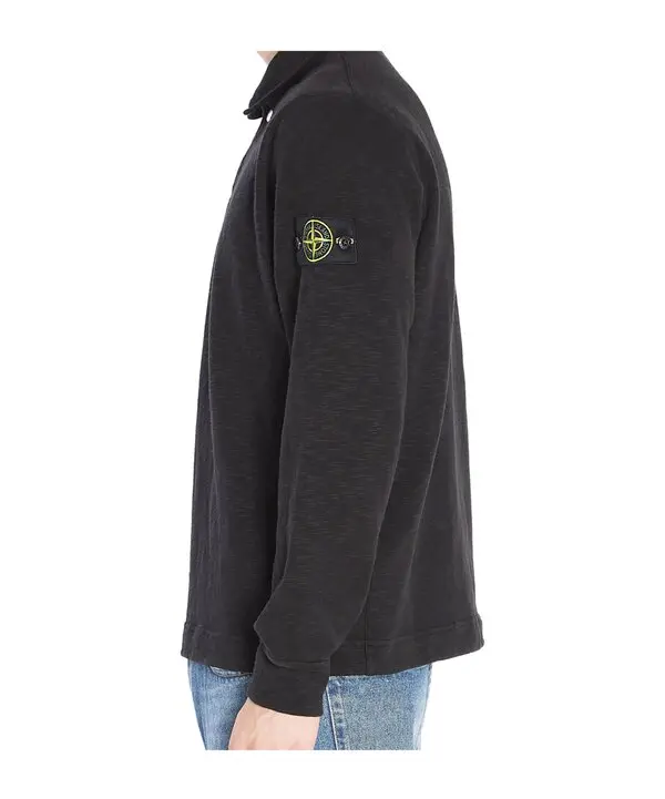 Stone Island Badge-detail Polo Shirt - Black