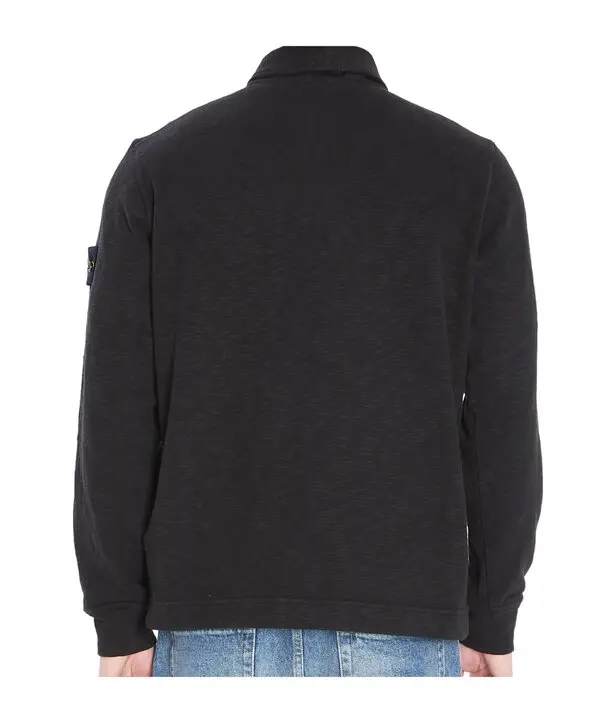 Stone Island Badge-detail Polo Shirt - Black