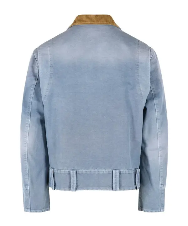 Marni Contrast Collar Zip Jacket - Light Blue