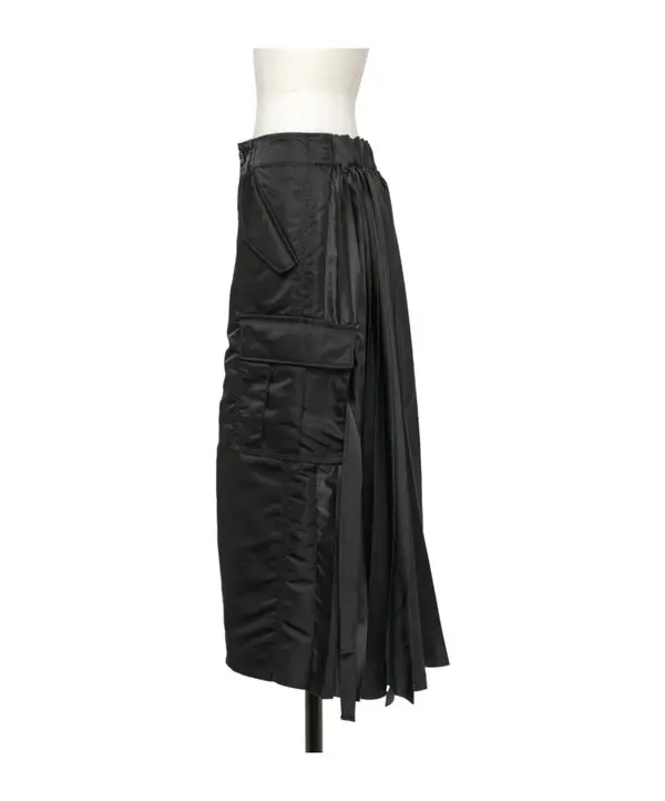 Sacai Twill Skirt With Cargo Pockets And Pleated Detailing