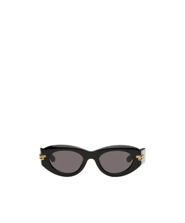 Bottega Veneta Oval-frame Sunglasses - Bright Black