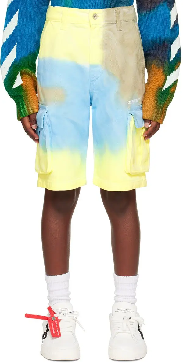 Off-White Tie-dye Cotton Cargo Shorts