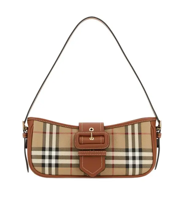 Burberry Vintage Checked Buckled Shoulder Bag - Brown