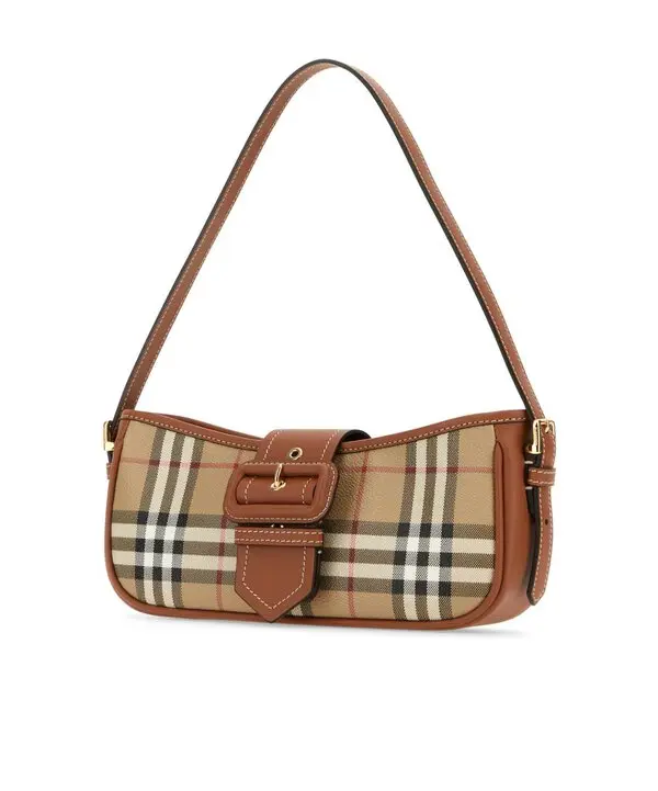 Burberry Vintage Checked Buckled Shoulder Bag - Brown