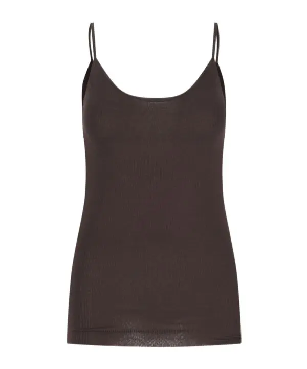 Khaite Fine-ribbed Scoop Neck Tank Top - Black