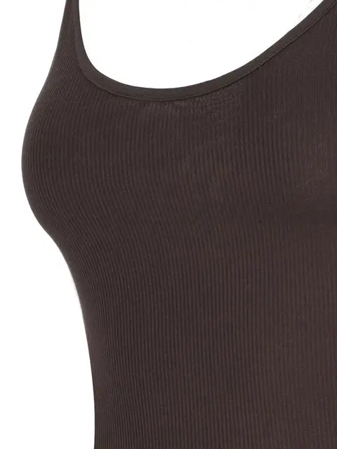 Khaite Fine-ribbed Scoop Neck Tank Top - Black