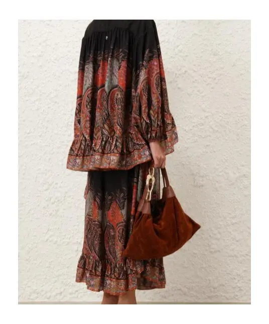 Zimmermann Rhiannon Ruffle Maxi Skirt - Black