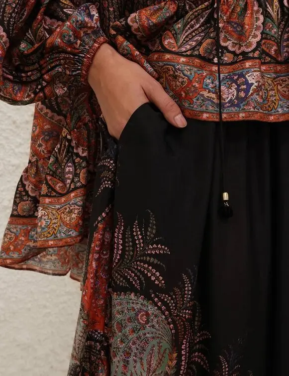 Zimmermann Rhiannon Ruffle Maxi Skirt - Black