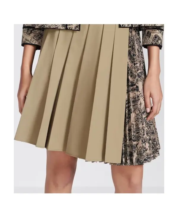 Dior Pleated Mini Skirt With Plan De Paris Pattern