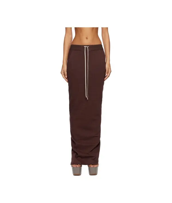 Rick Owens Drawstring Pencil Skirt - Brown