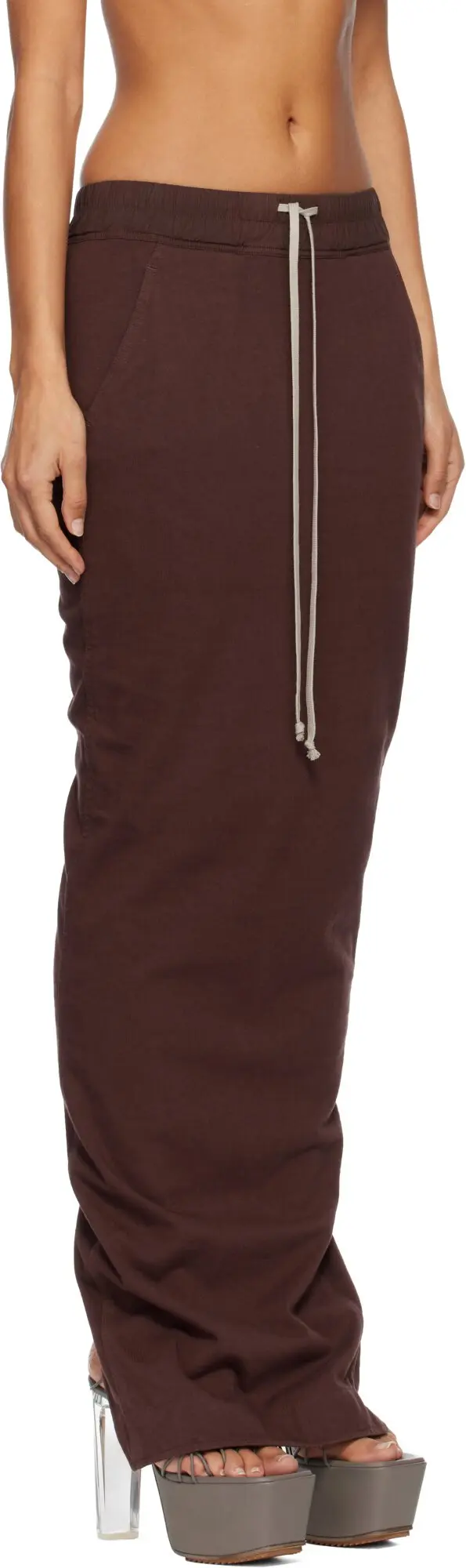 Rick Owens Drawstring Pencil Skirt - Brown