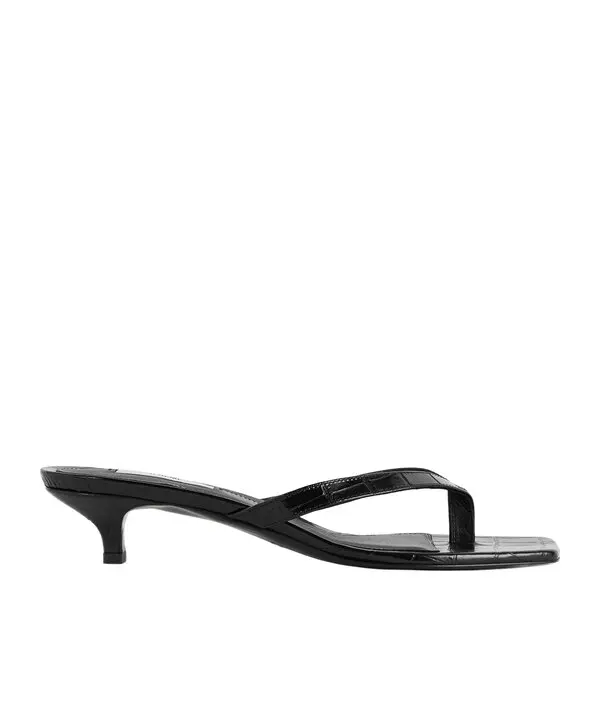 TOTEME Embossed Flip Flops - Black