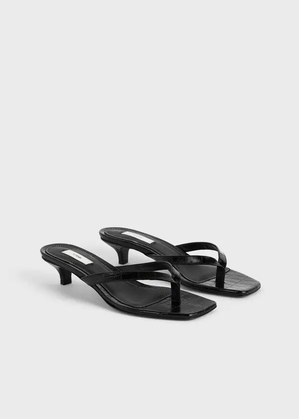 TOTEME Embossed Flip Flops - Black