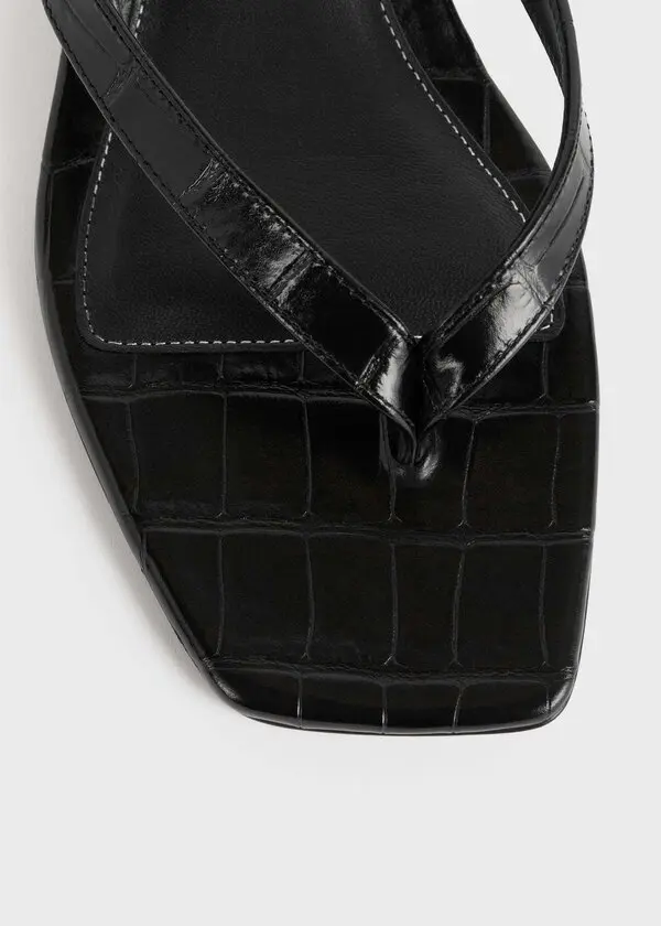TOTEME Embossed Flip Flops - Black