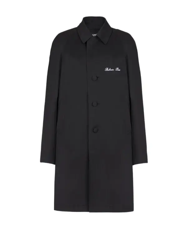 Balmain Logo Detailed Single Breasted Coat