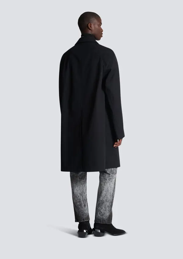 Balmain Logo Detailed Single Breasted Coat