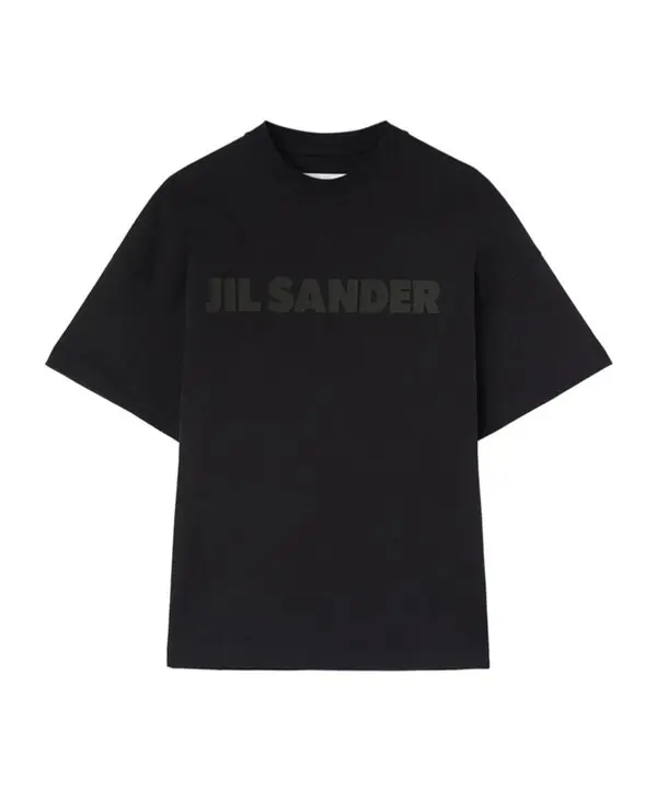 JIL SANDER Crewneck Short Sleeve T-shirt With Logo - Black