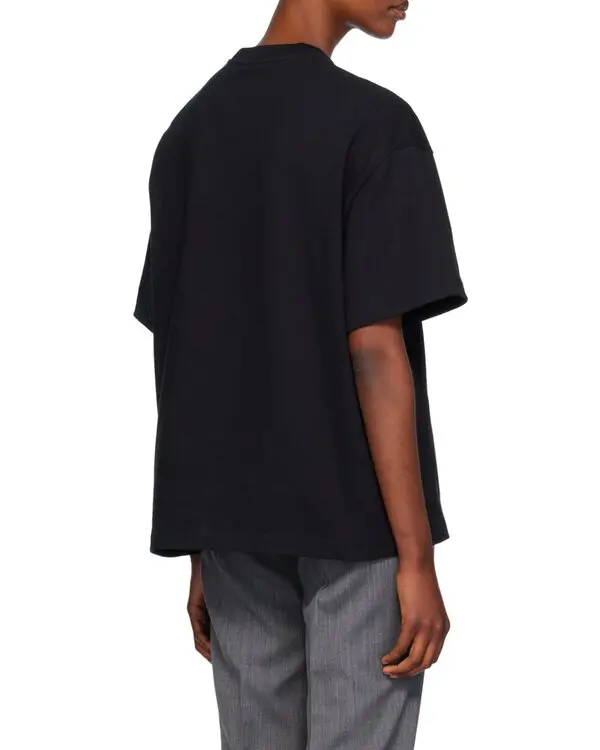 JIL SANDER Crewneck Short Sleeve T-shirt With Logo - Black