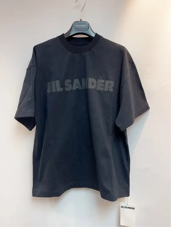 JIL SANDER Crewneck Short Sleeve T-shirt With Logo - Black