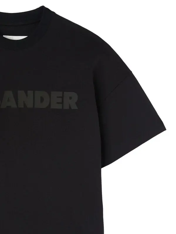 JIL SANDER Crewneck Short Sleeve T-shirt With Logo - Black