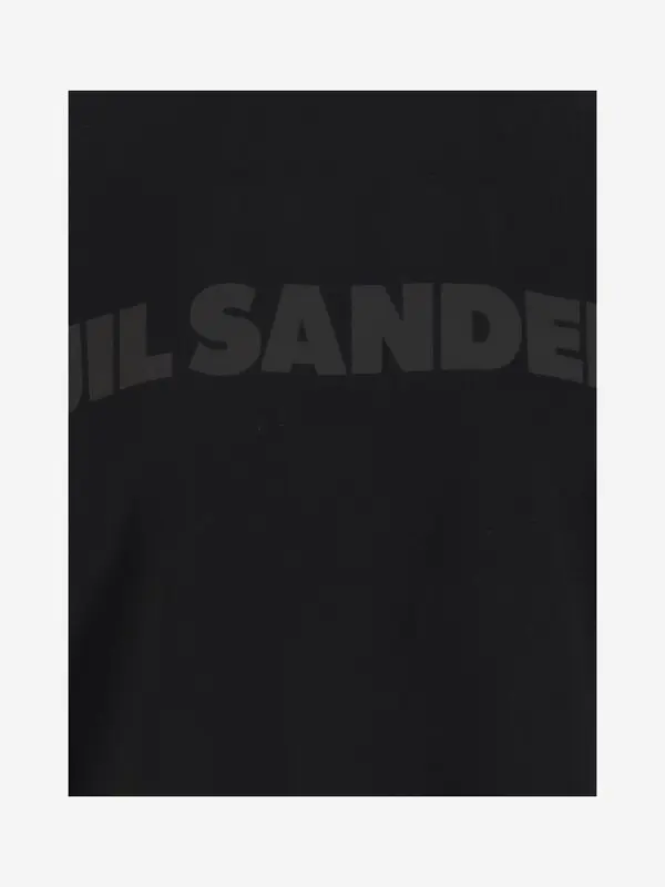 JIL SANDER Crewneck Short Sleeve T-shirt With Logo - Black