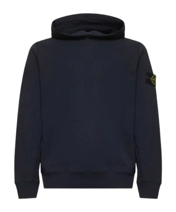 Stone Island Logo Patch Hoodie - Blue