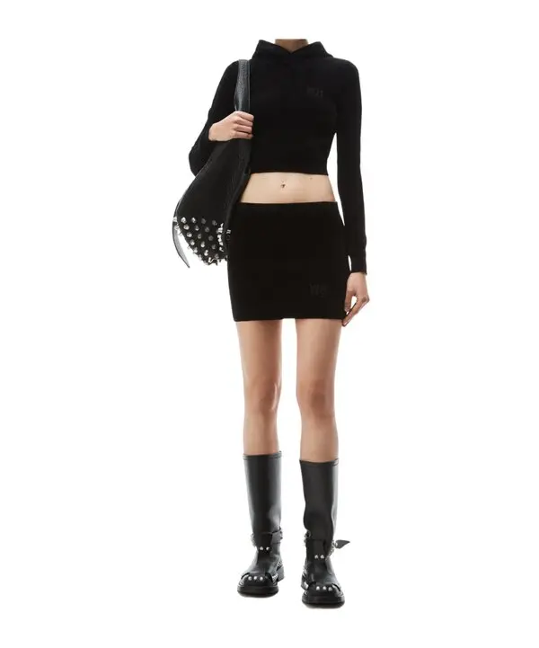 Alexander Wang Logo Detailed Mini Skirt - Black