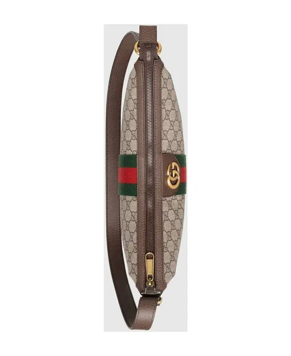 Gucci Ophidia Gg Monogram Saddle Bag With Web Stripe