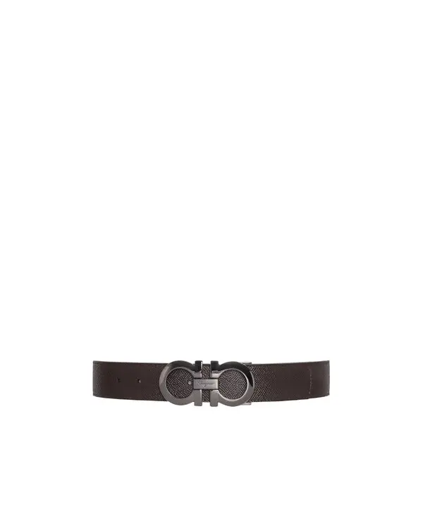 FERRAGAMO Reversible Gancini Belt - Black