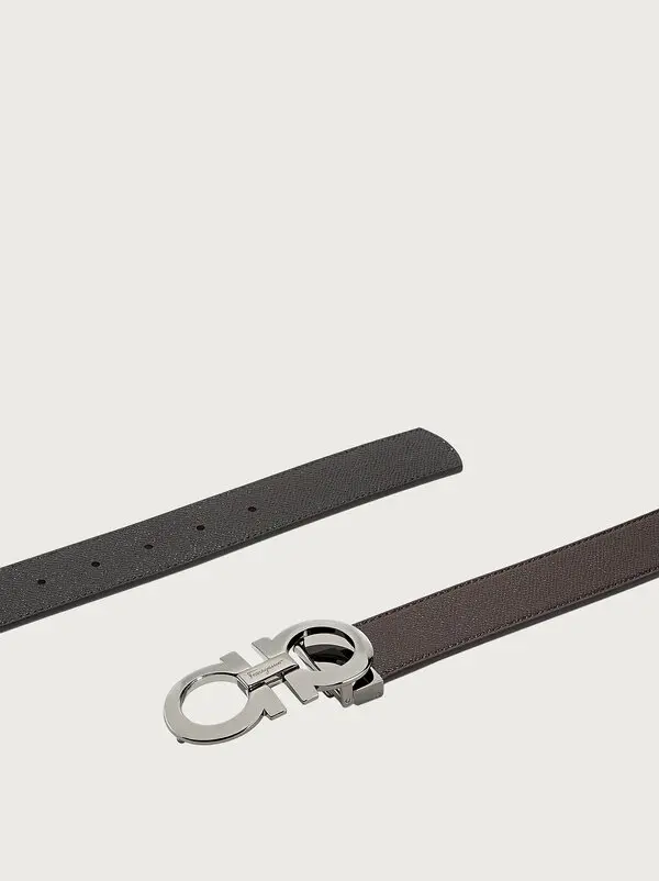 FERRAGAMO Reversible Gancini Belt - Black