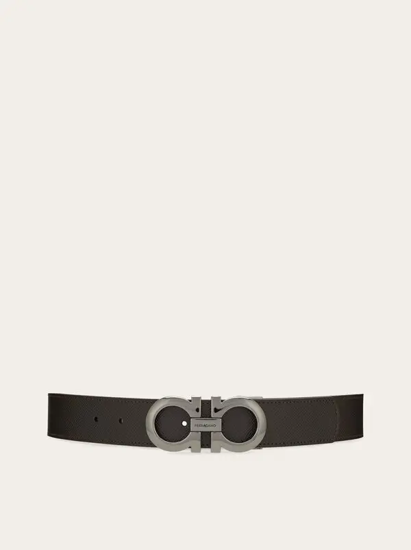 FERRAGAMO Reversible Gancini Belt - Black