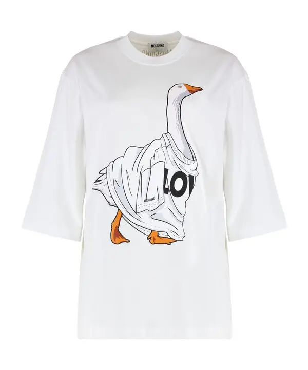 Moschino Short-sleeved Crewneck T-shirt With Graphic Print