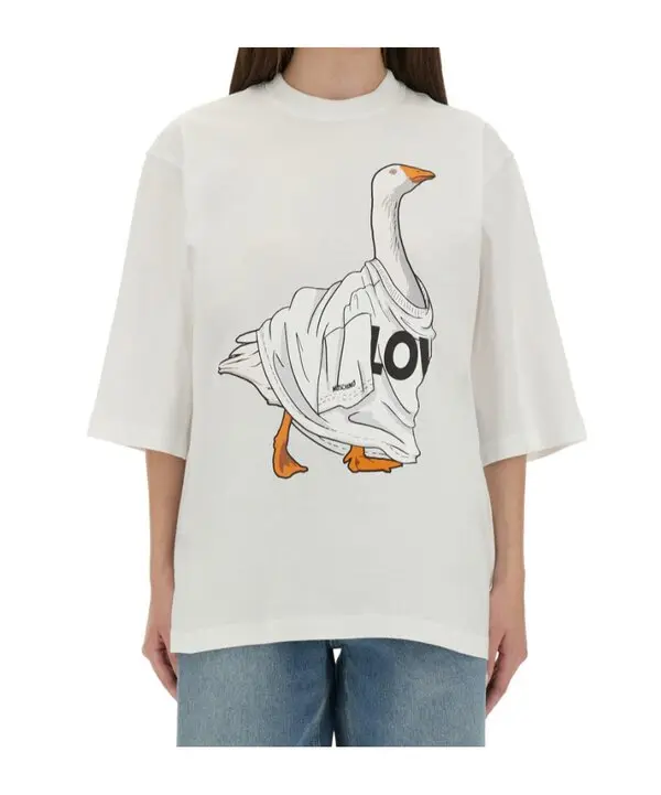 Moschino Short-sleeved Crewneck T-shirt With Graphic Print