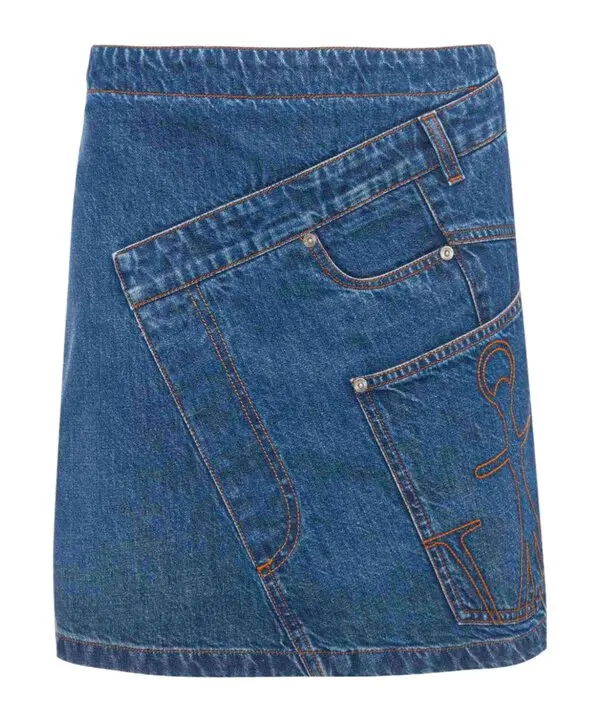 J.W.ANDERSON Twisted Denim Mini Skirt - Blue