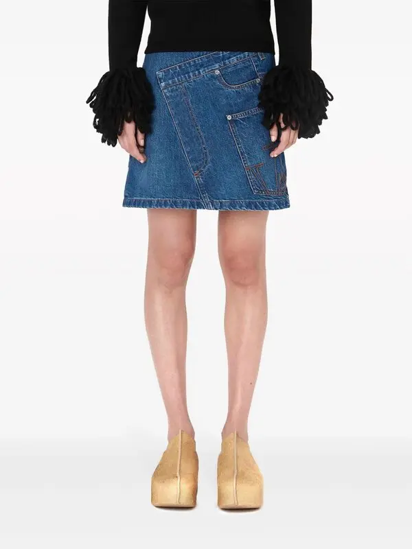 J.W.ANDERSON Twisted Denim Mini Skirt