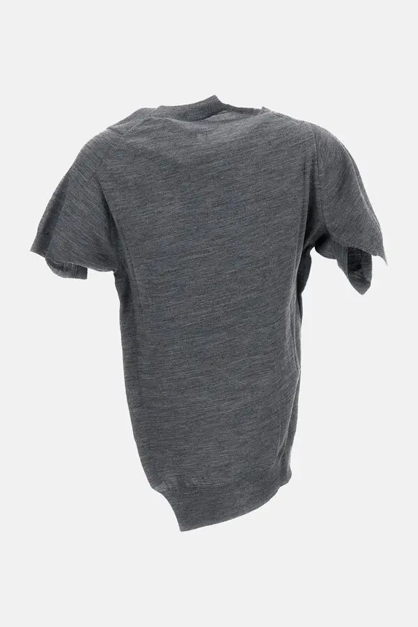Junya Watanabe Knitted Asymmetrical T-shirt - Gray