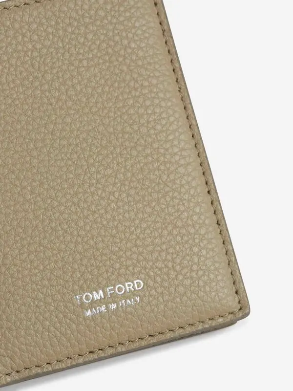 TOM FORD Logo Printed Bi-fold Wallet - Brown