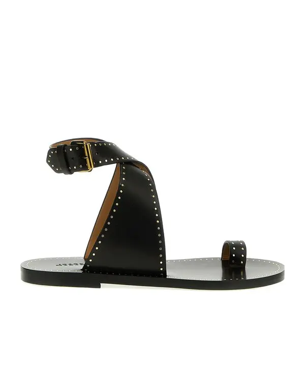 Isabel Marant Étoile Cross-strap Studded Open-toe Sandals - Black