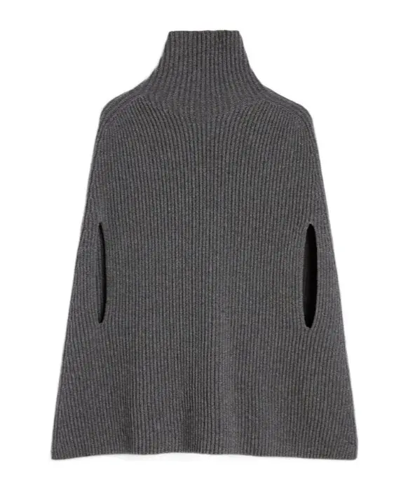 JIL SANDER Midweight High-neck Cape With Arm Slits - Koala