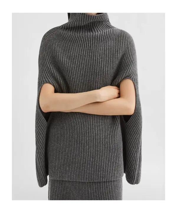 JIL SANDER Midweight High-neck Cape With Arm Slits - Koala