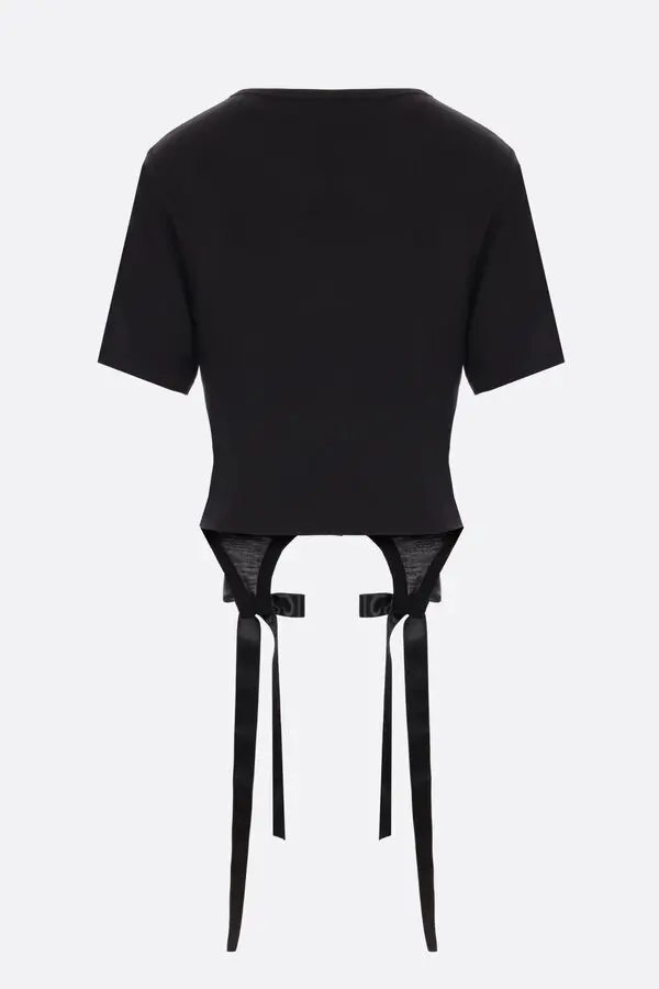 Simone Rocha Bow Detailed Crewneck T-shirt - Black