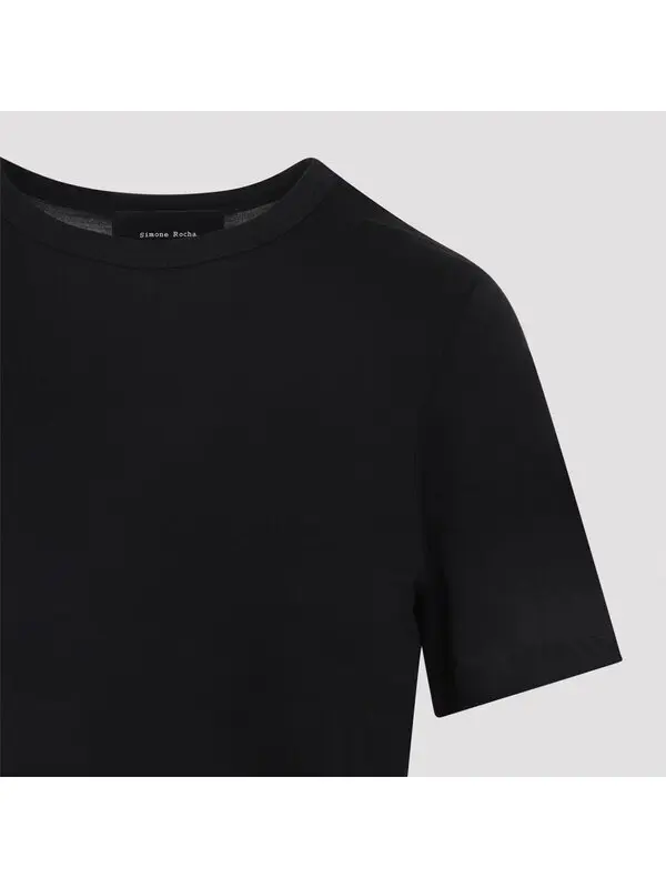 Simone Rocha Bow Detailed Crewneck T-shirt - Black