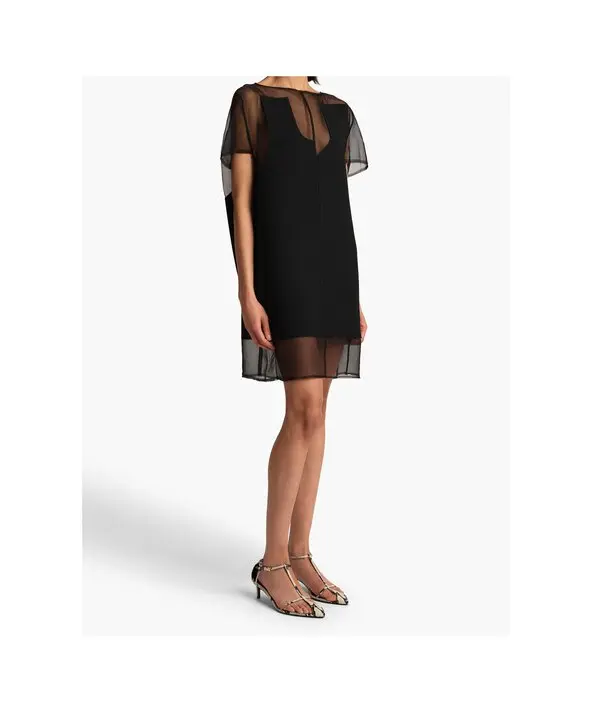 Khaite Winona Short Sleeved Mini Dress - Black