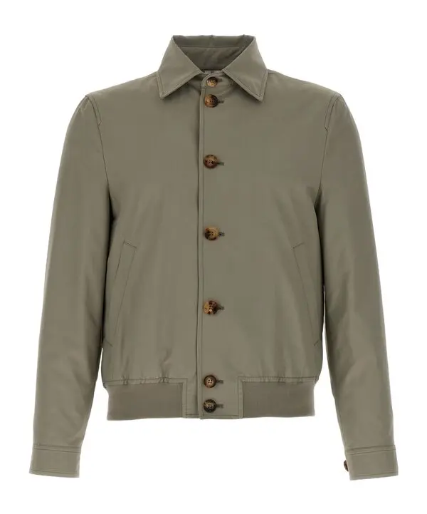 Brunello Cucinelli Buttoned Bomber Jacket - Khaki